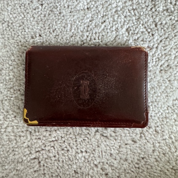 Cartier | Accessories | Vintage Cartier Burgundy Leather Id Holder ...